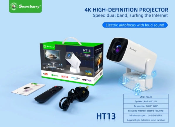 Smartberry HT13 Projector HD Mini Projector for Home & Outdoor